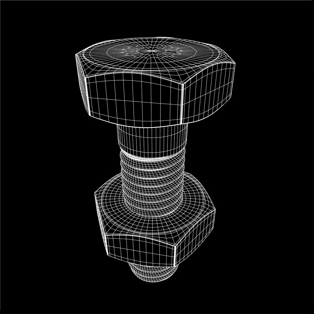 3D nut screw - TurboSquid 1452014