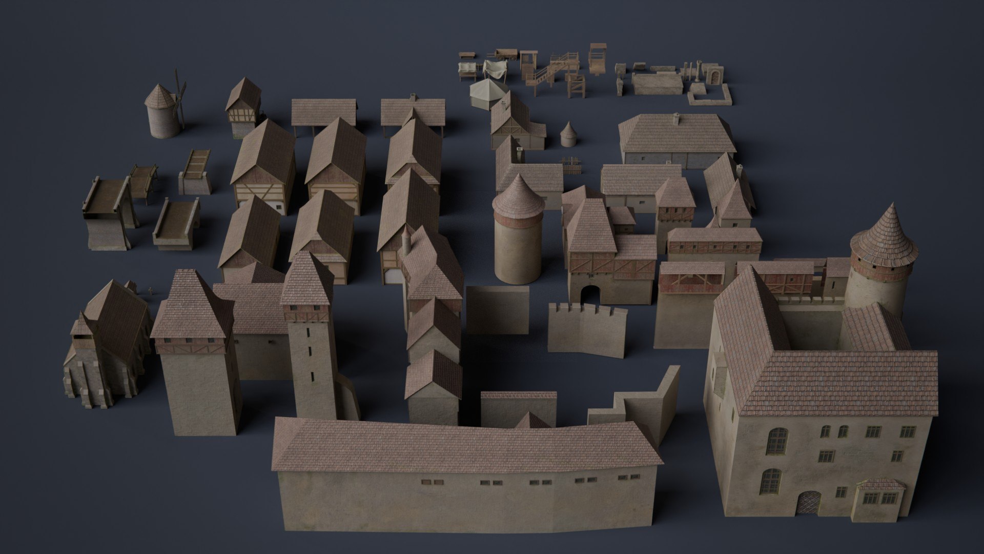 Medieval Castle Assets 3D Model - TurboSquid 2290789