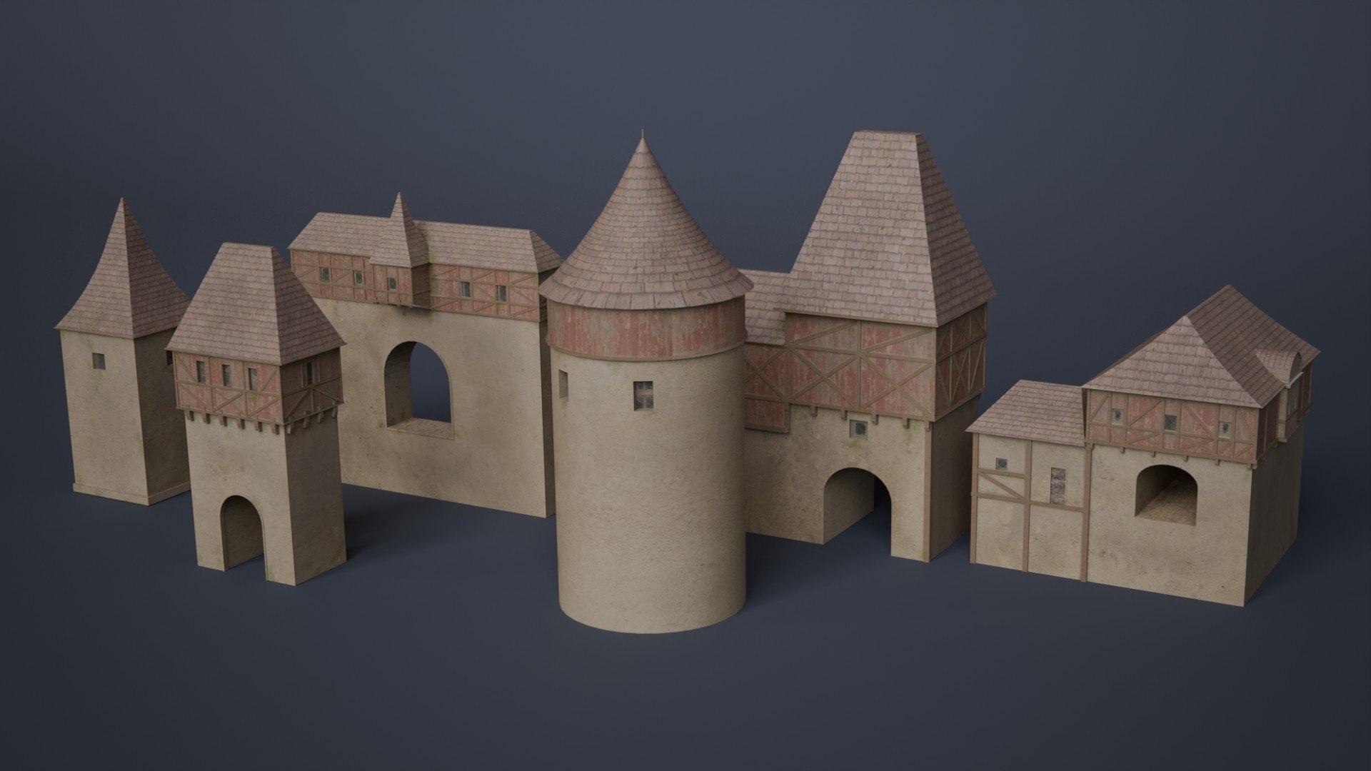 Medieval Castle Assets 3D Model - TurboSquid 2290789