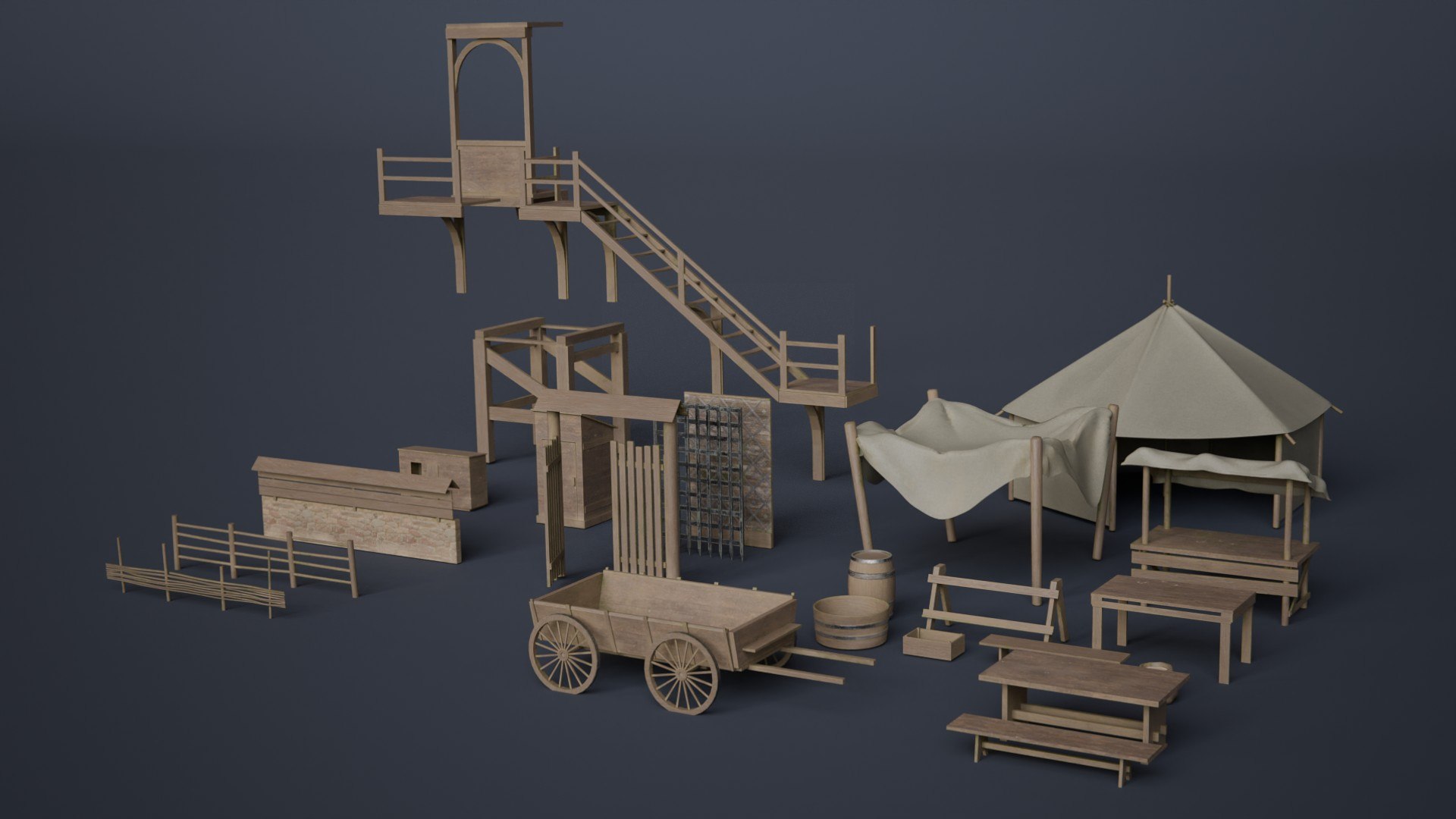 Medieval Castle Assets 3D Model - TurboSquid 2290789