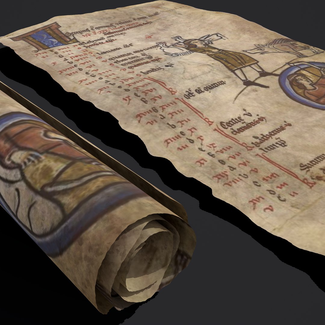 3D model November Manuscript Page and Scroll - TurboSquid 1748353