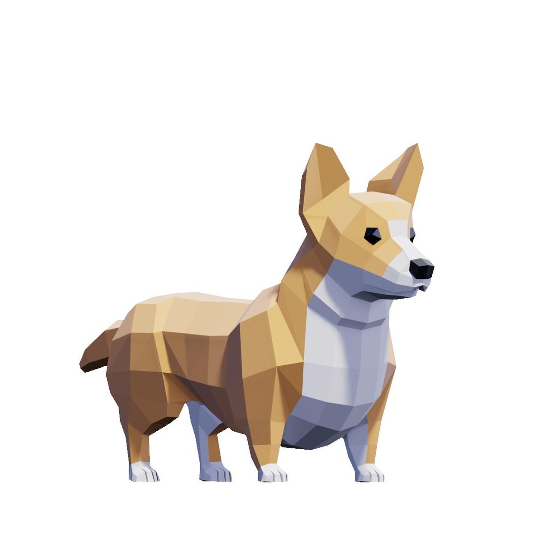 3D Model Low Poly Corgi Dog Pack - TurboSquid 2184828