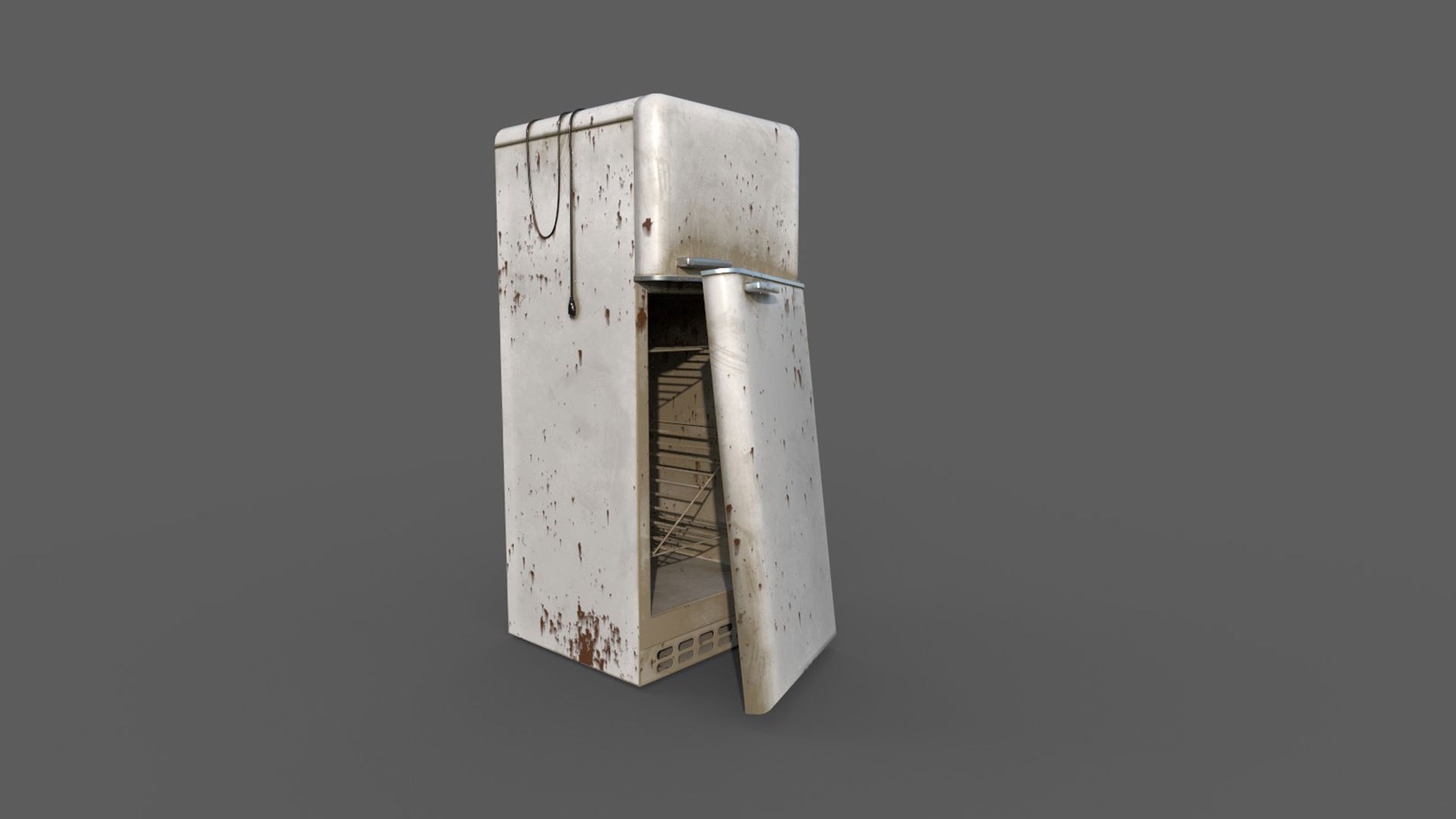 3D Model Older Fridge Refrigator Game Ready Wtih Blender Low-poly ...