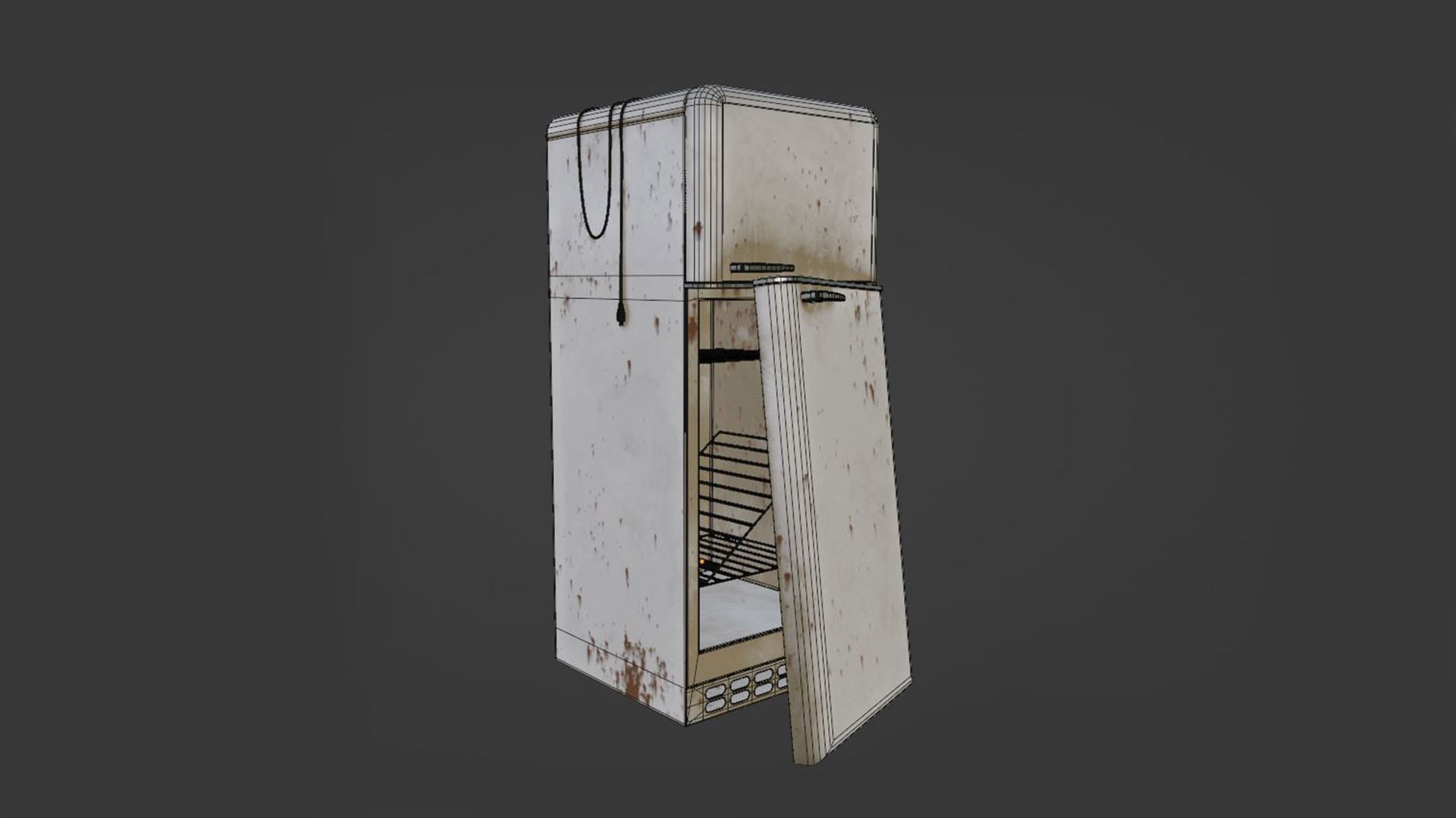 3D Model Older Fridge Refrigator Game Ready Wtih Blender Low-poly ...