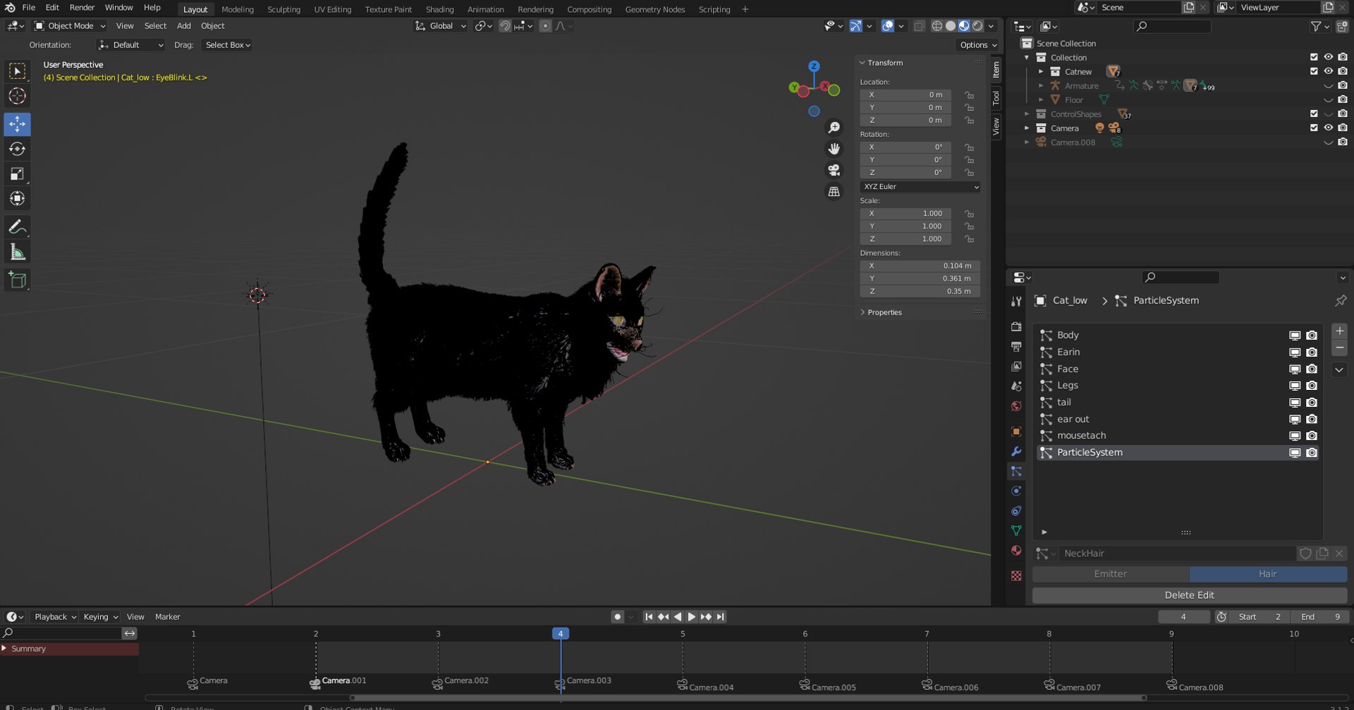 3D Fur Cat White Rigged And Animated - TurboSquid 1981413