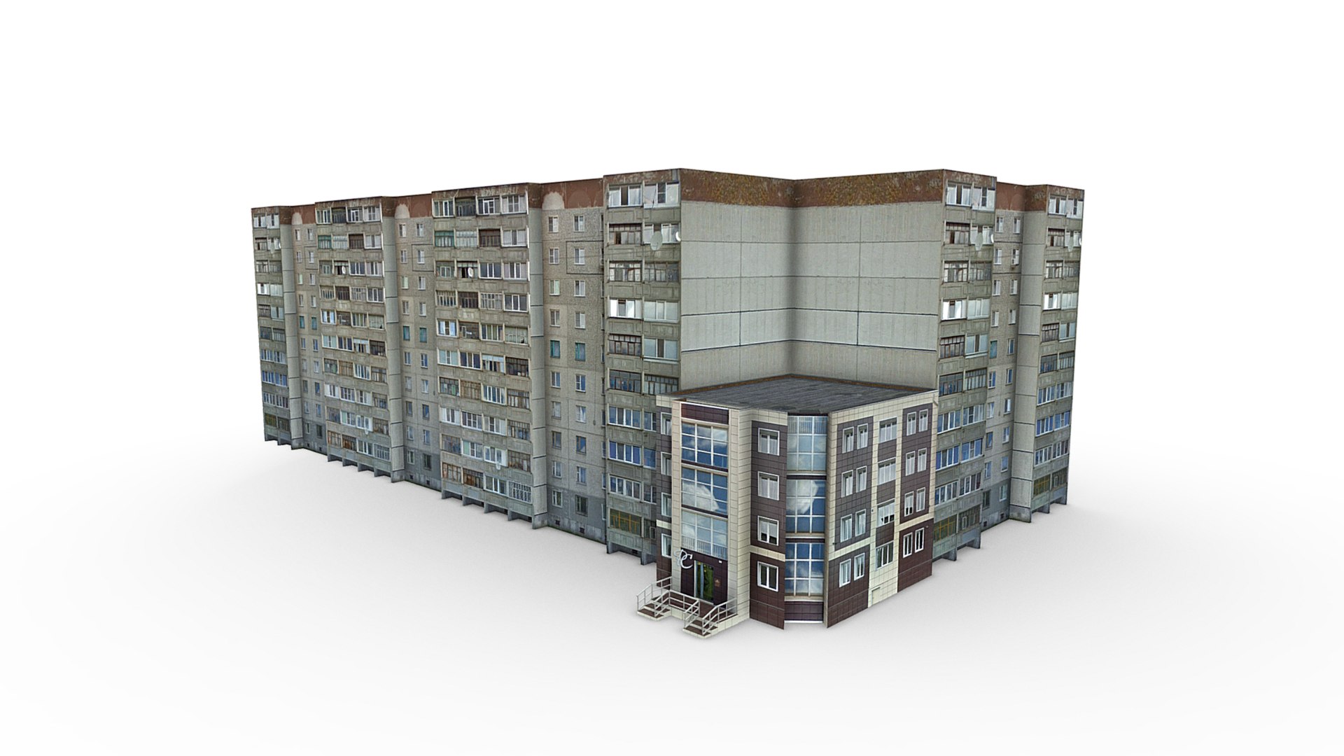 3D 10 Storey Residential Building - TurboSquid 1815123