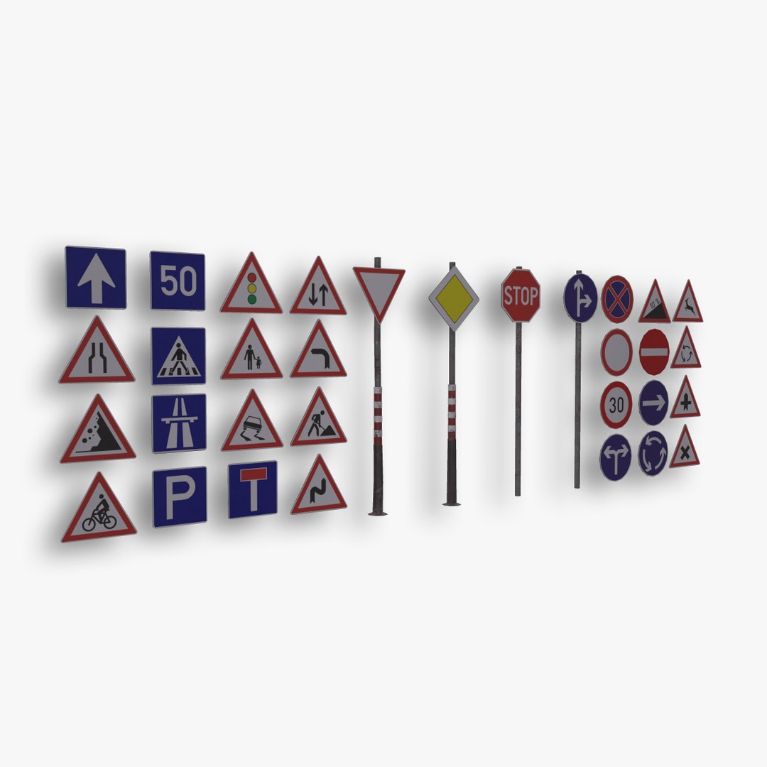 3D Traffic Signs - TurboSquid 1642533