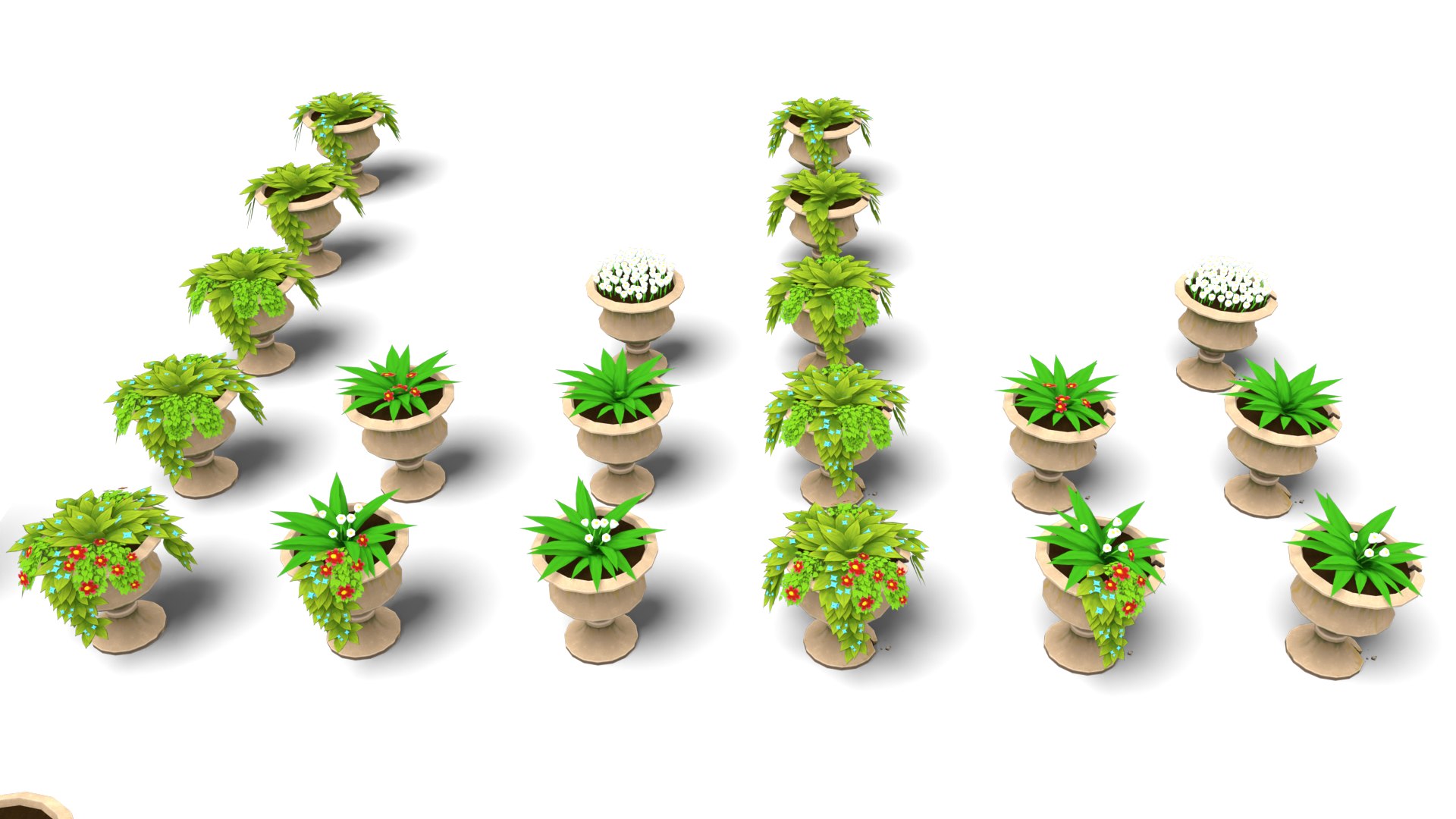 Low-poly Stylized Plants Pack Model - TurboSquid 1863073