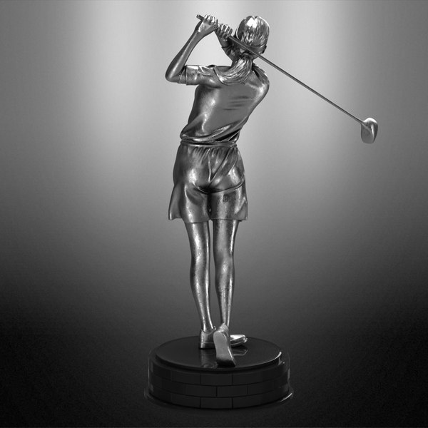 female golfer sculpture 3d model