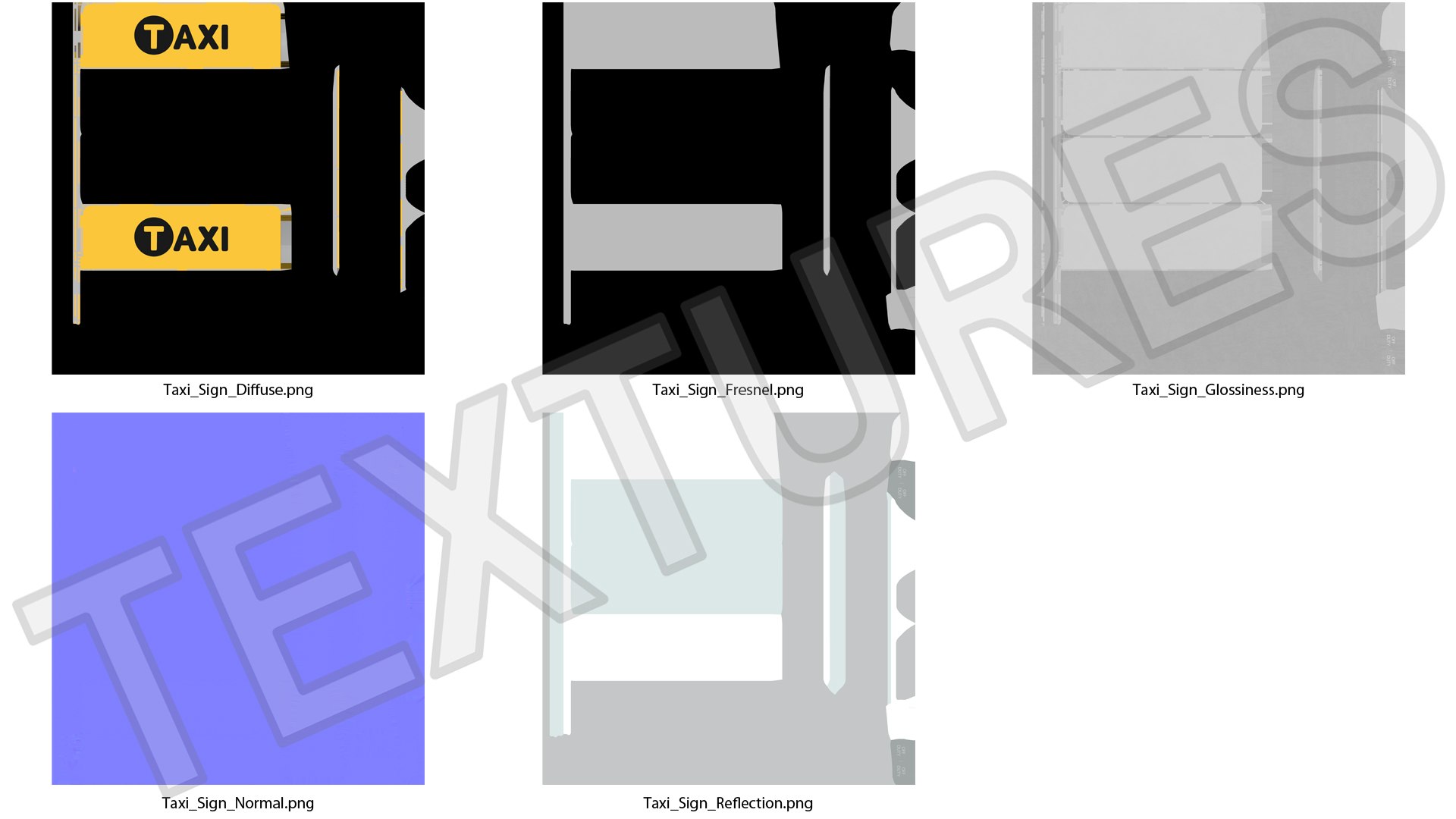 Taxi Sign 3D Model - TurboSquid 2031845