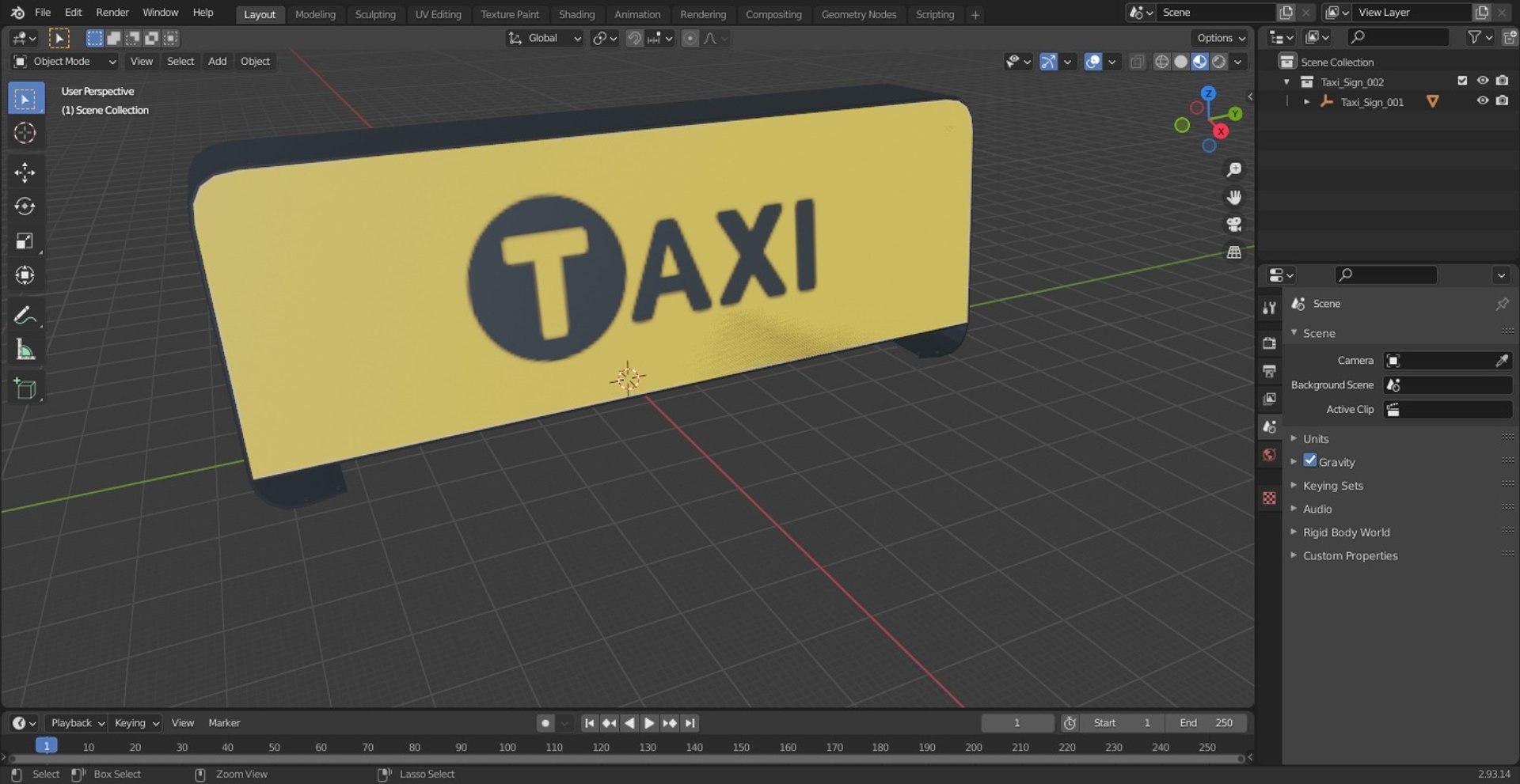 Taxi Sign 3D Model - TurboSquid 2031845