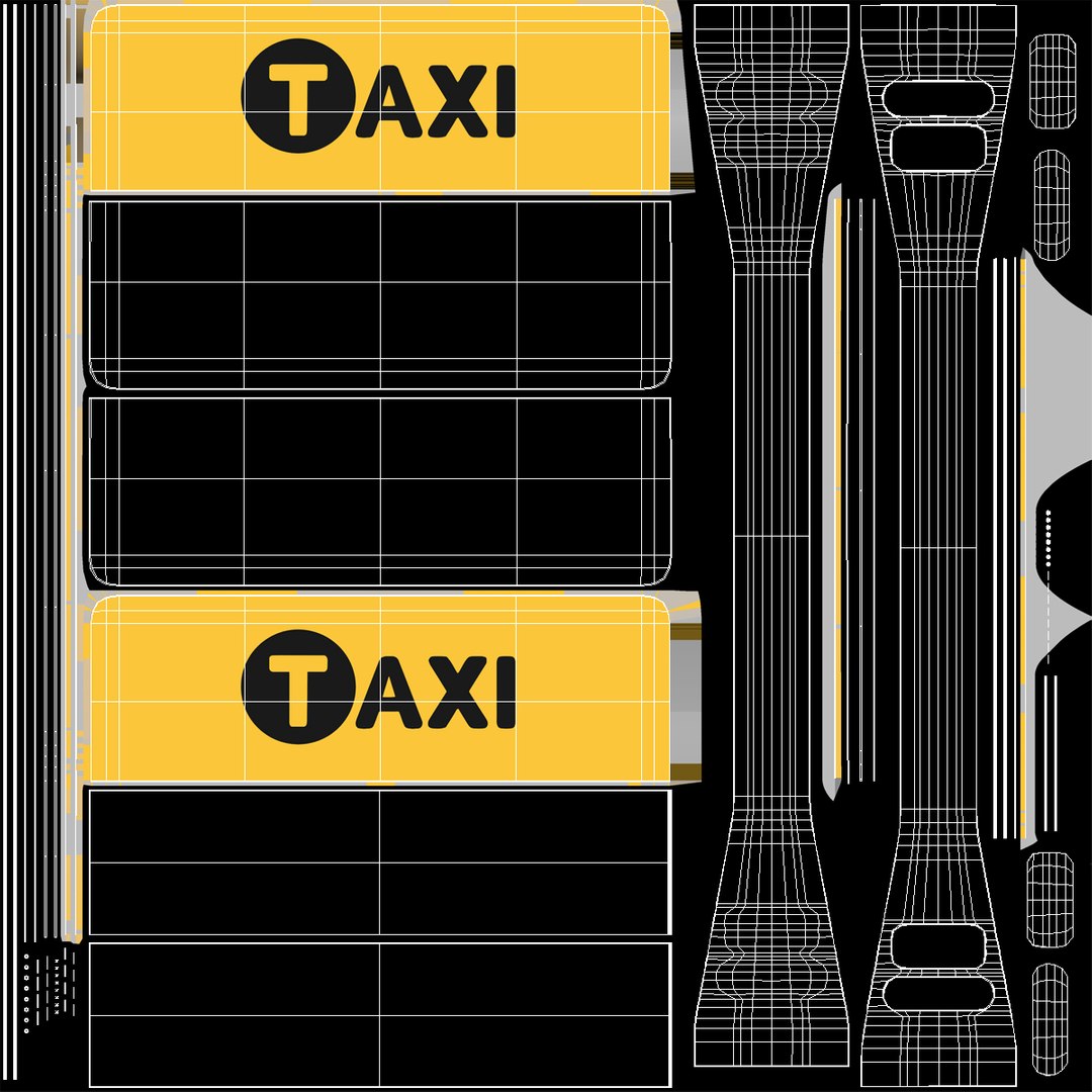 Taxi Sign 3D Model - TurboSquid 2031845