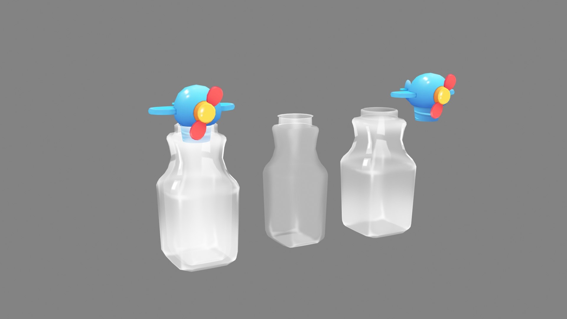 Cartoon Drink - Plane Glass Bottle - Cork 3D Model - TurboSquid 1949590