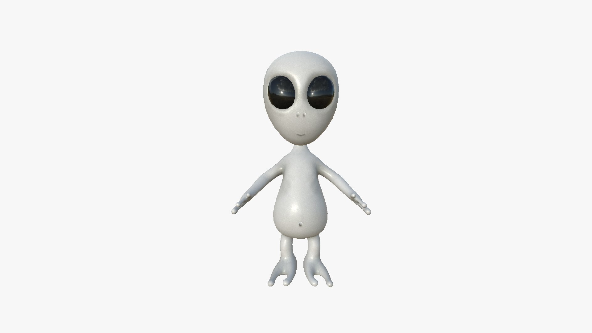 3D Cute Alien A11 Gray Black - Simple - Character Design - TurboSquid ...