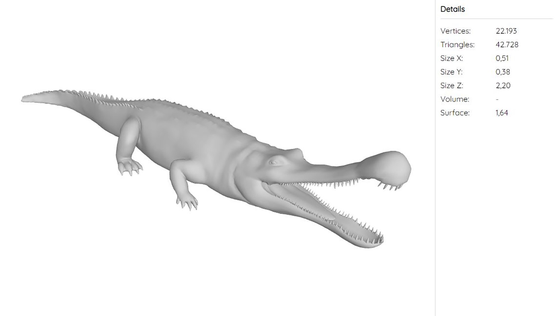 Sarcosuchus 3D Model Ready To Print Model - TurboSquid 2285700