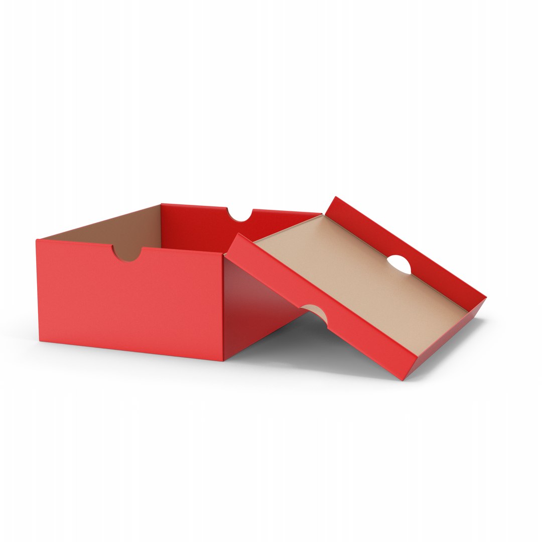 3D Red Open Shoe Box - TurboSquid 2168516