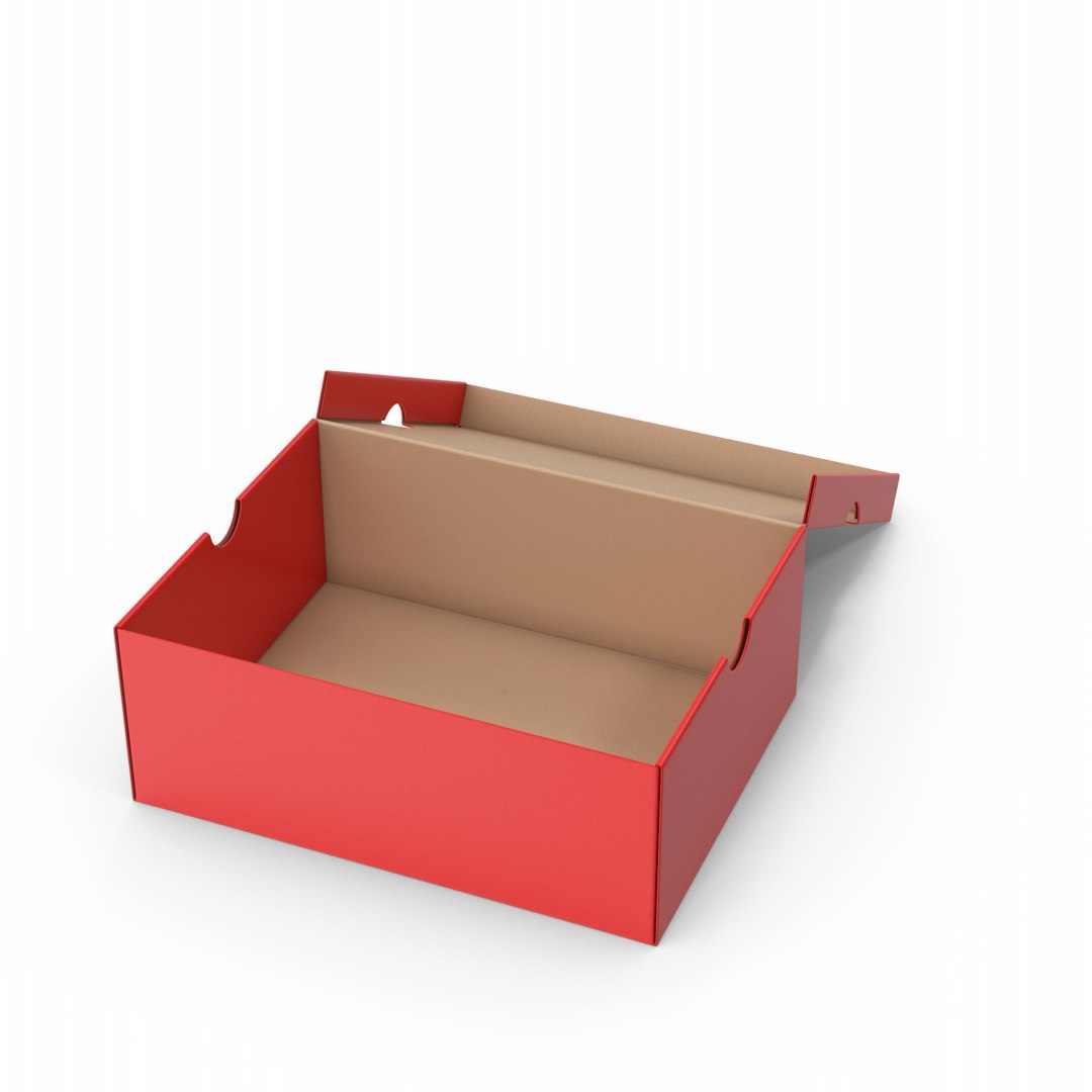 3D Red Open Shoe Box - TurboSquid 2168516