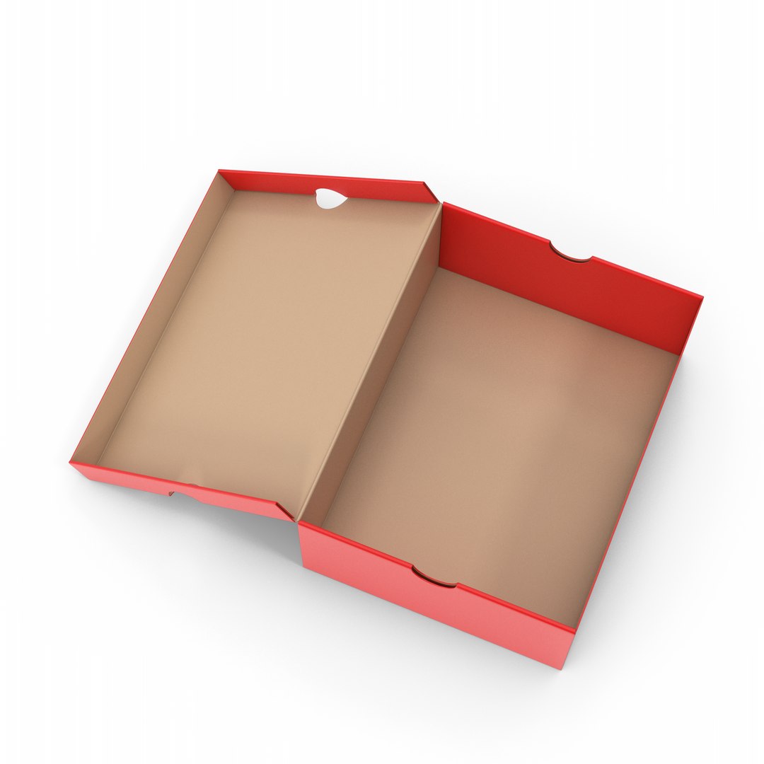 3D Red Open Shoe Box - TurboSquid 2168516