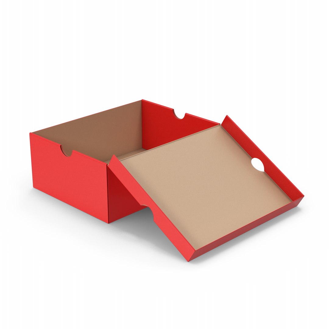 3D Red Open Shoe Box - TurboSquid 2168516