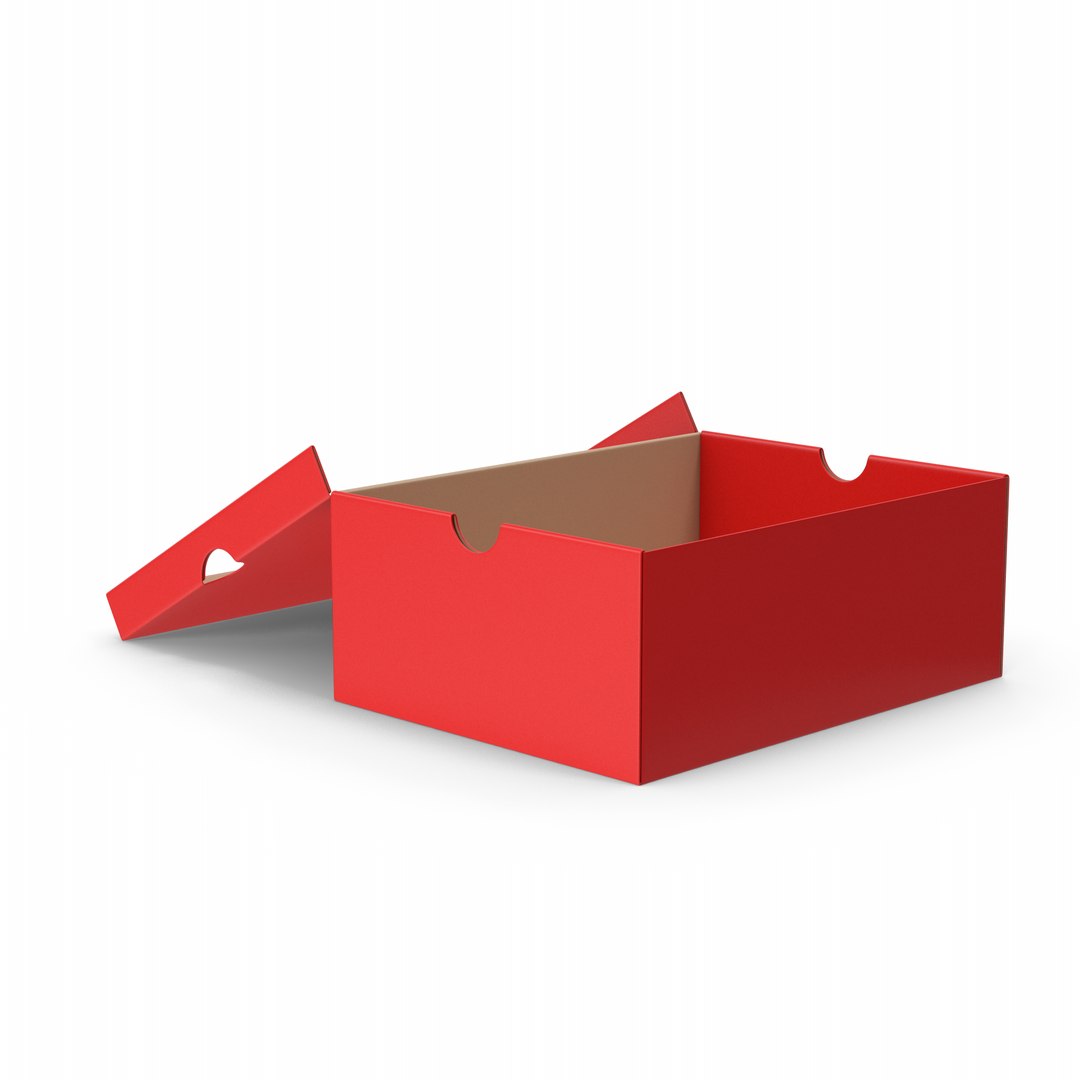 3D Red Open Shoe Box - TurboSquid 2168516