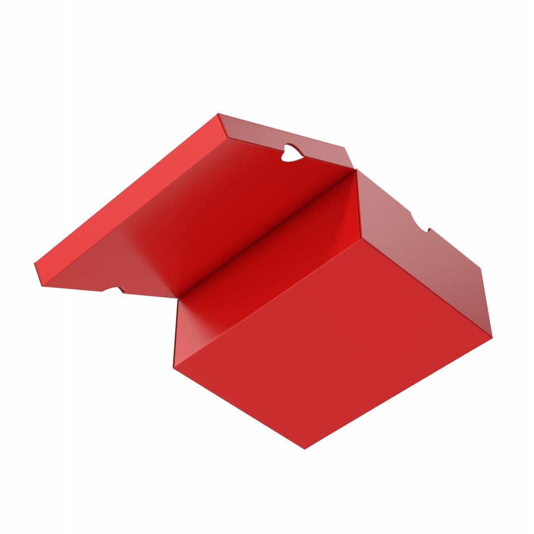 3D Red Open Shoe Box - TurboSquid 2168516