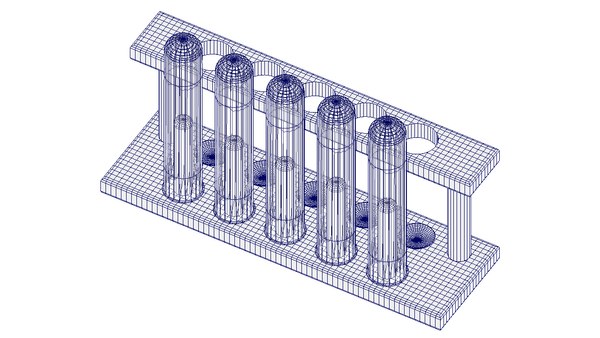 Test tube rack 3D model - TurboSquid 1492692