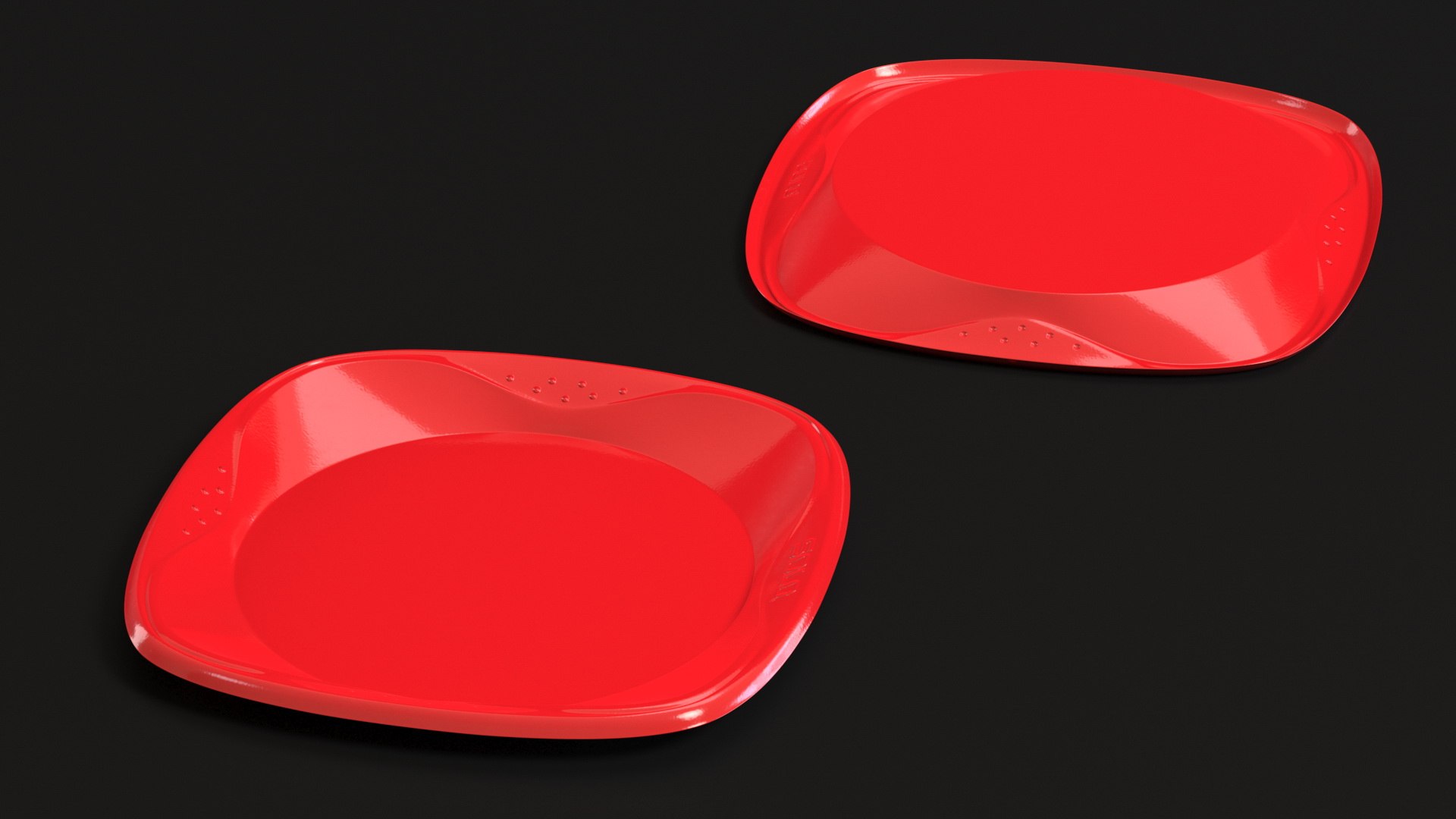Solo Squared Plastic Plate Red 3D Model - TurboSquid 1942031