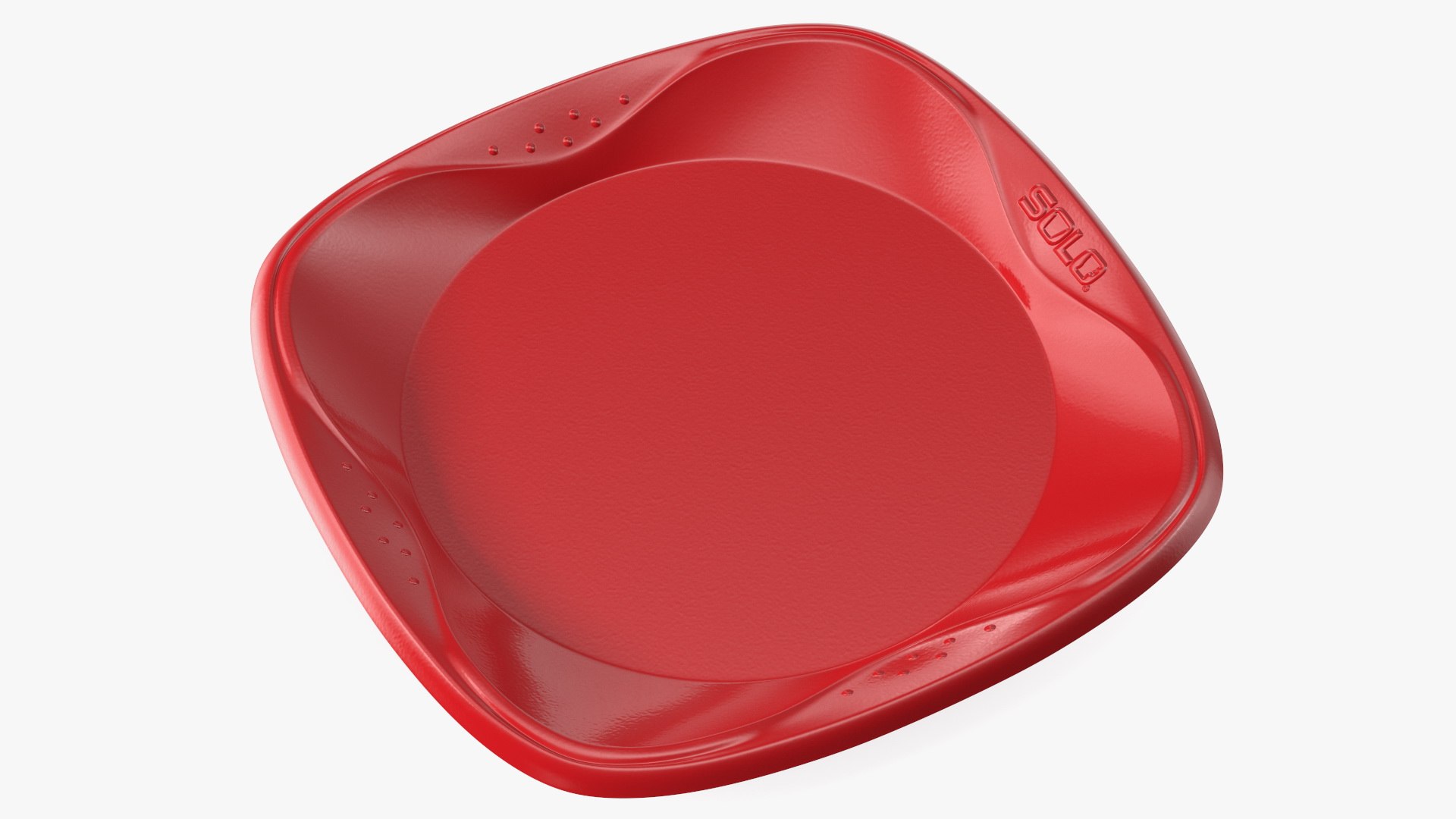 Solo Squared Plastic Plate Red 3D model - TurboSquid 1942031