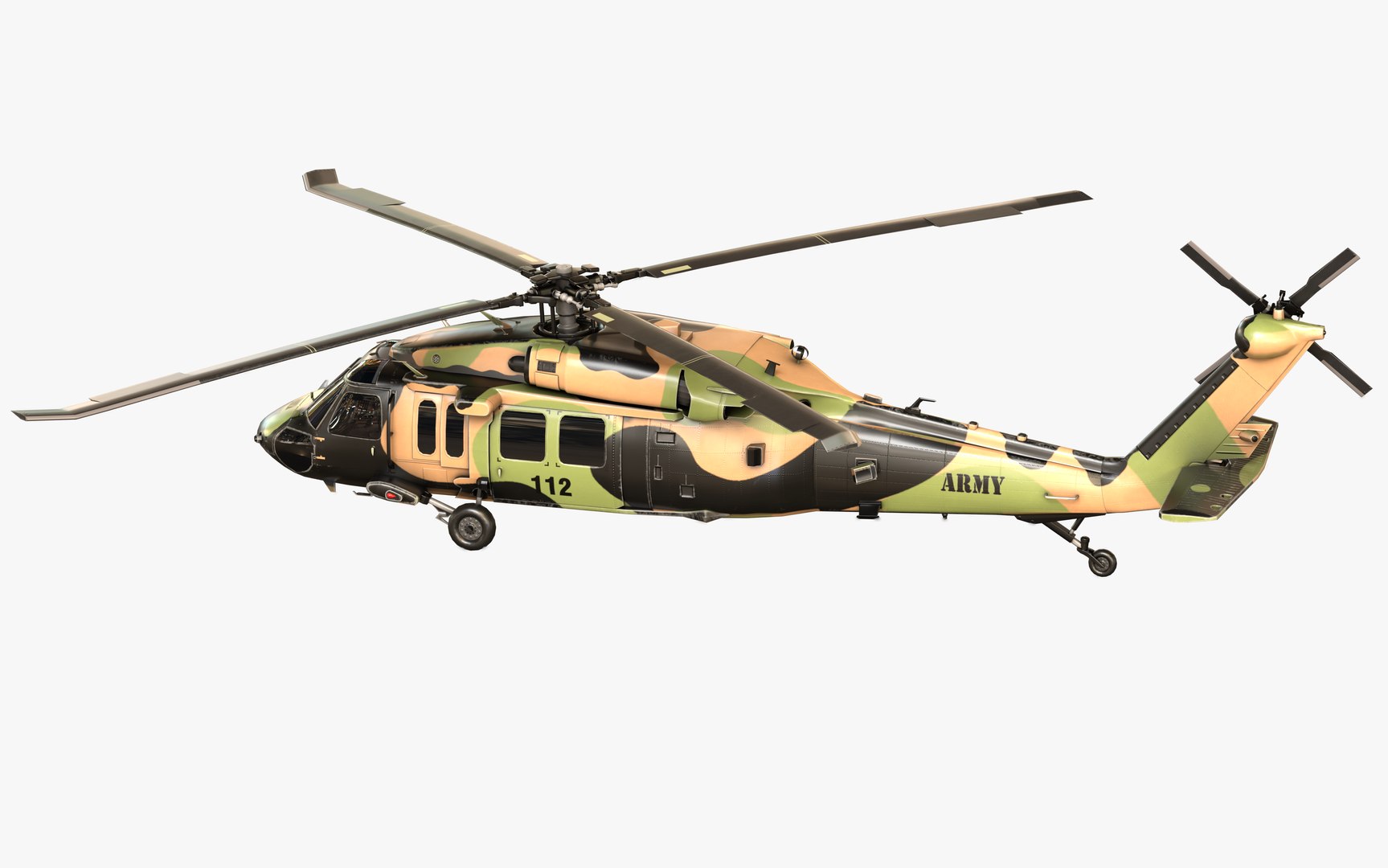3D Sikorsky UH-60 Black Hawk US Military Utility Helicopter GameReady ...