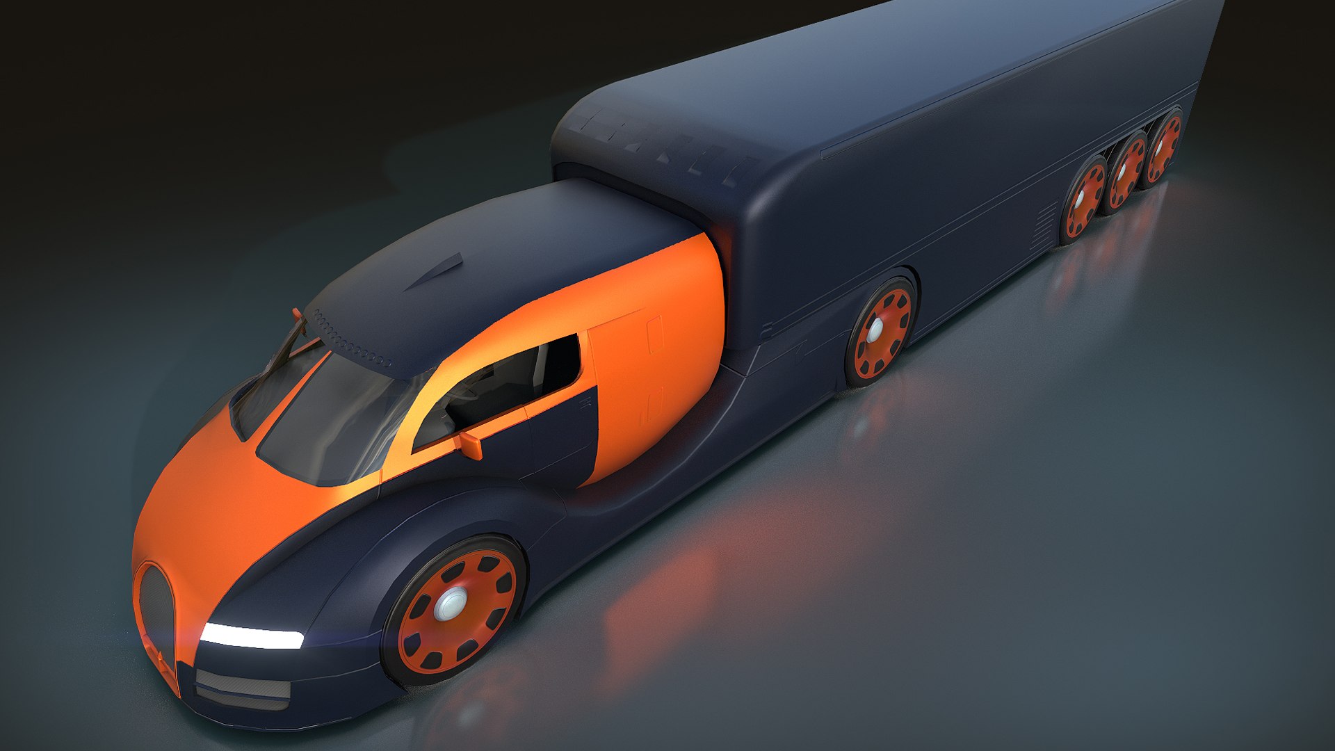 3D Low Poly Futuristic Truck 3 Model - TurboSquid 2330909