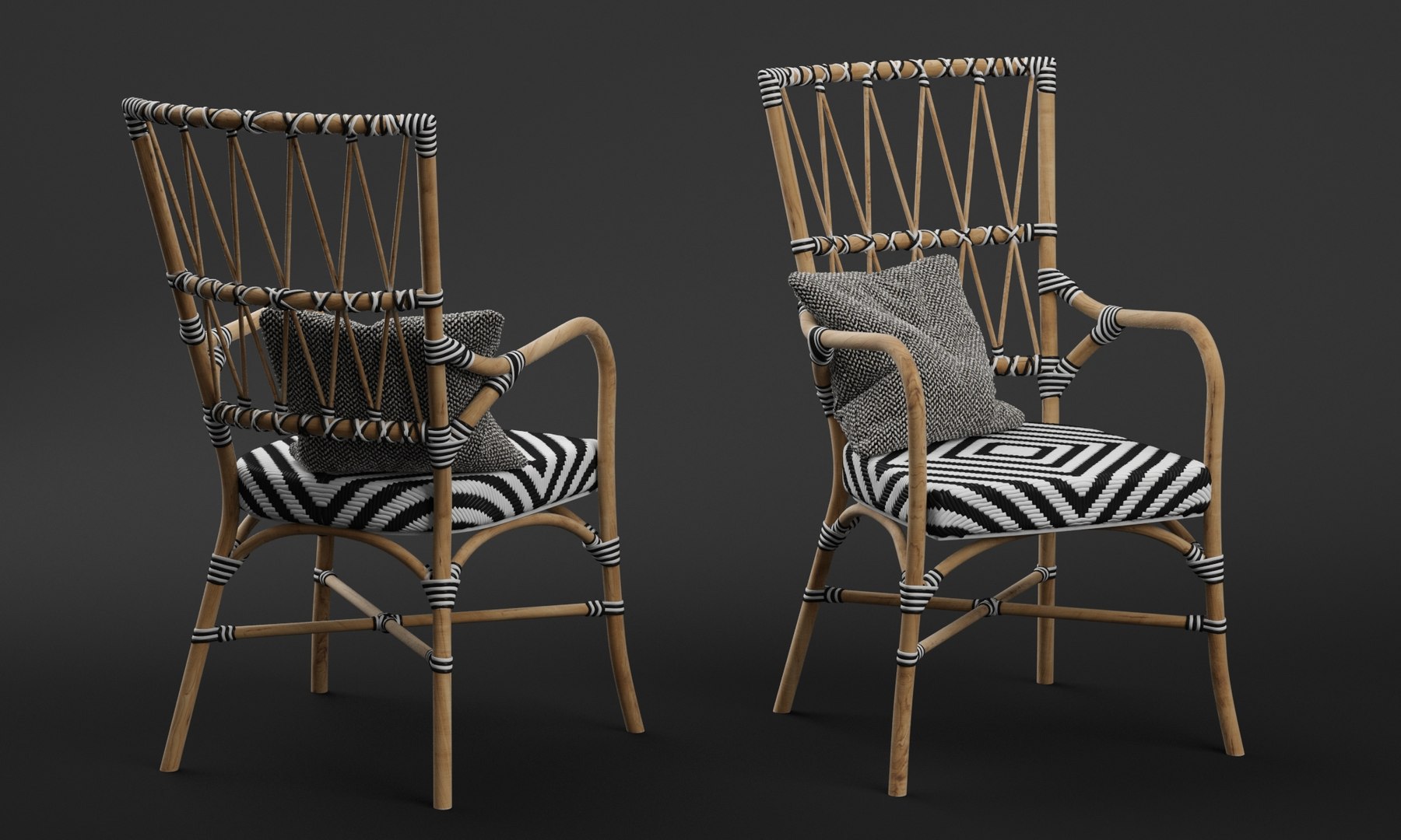 3D criss cross cafe chair model - TurboSquid 1398436