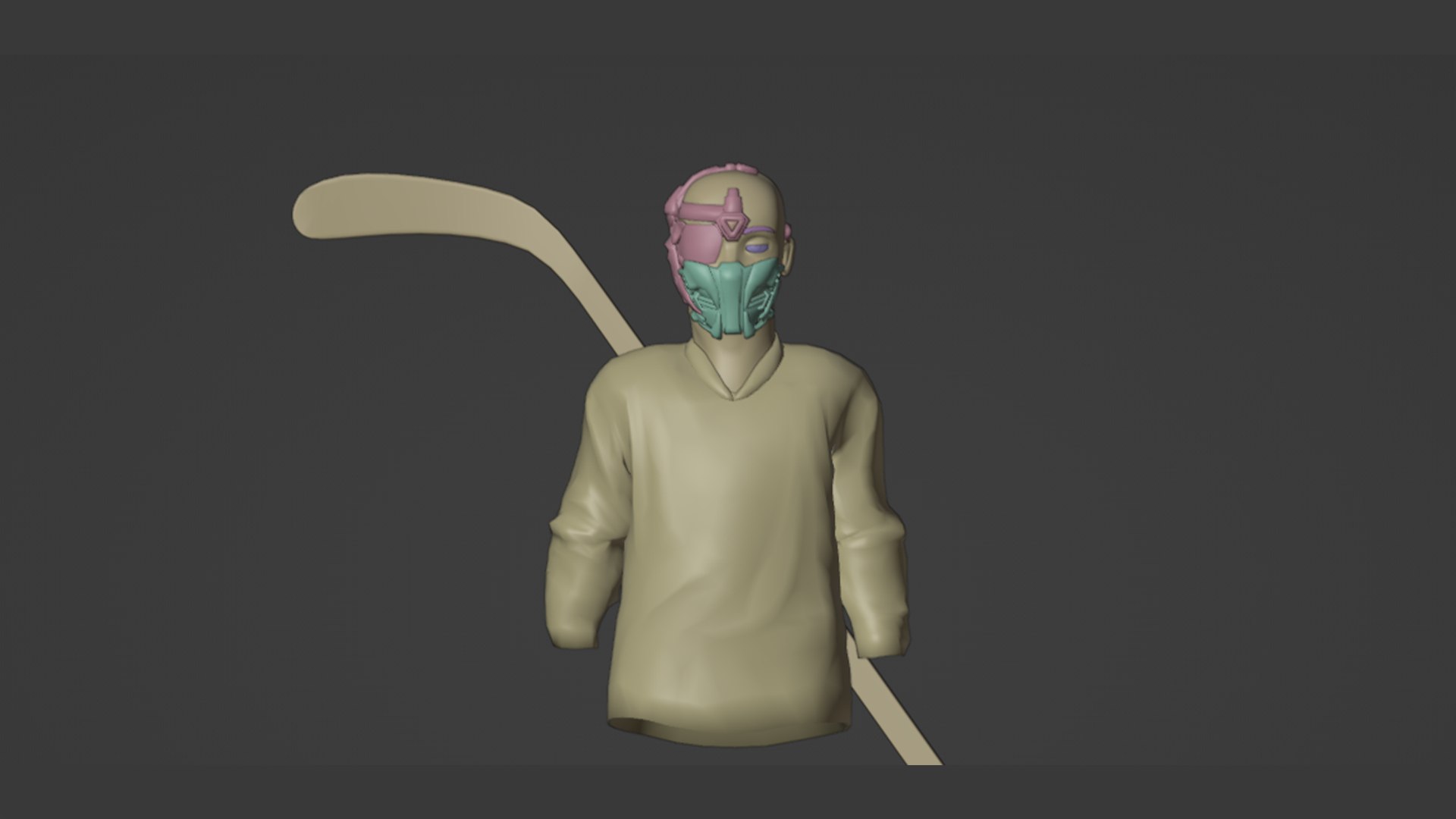 3D Cyberpunk Half Body Hockey Player Model - TurboSquid 1977144