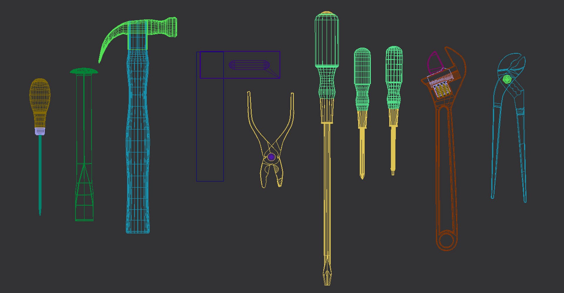 3d Model Of Weathered Tools Old