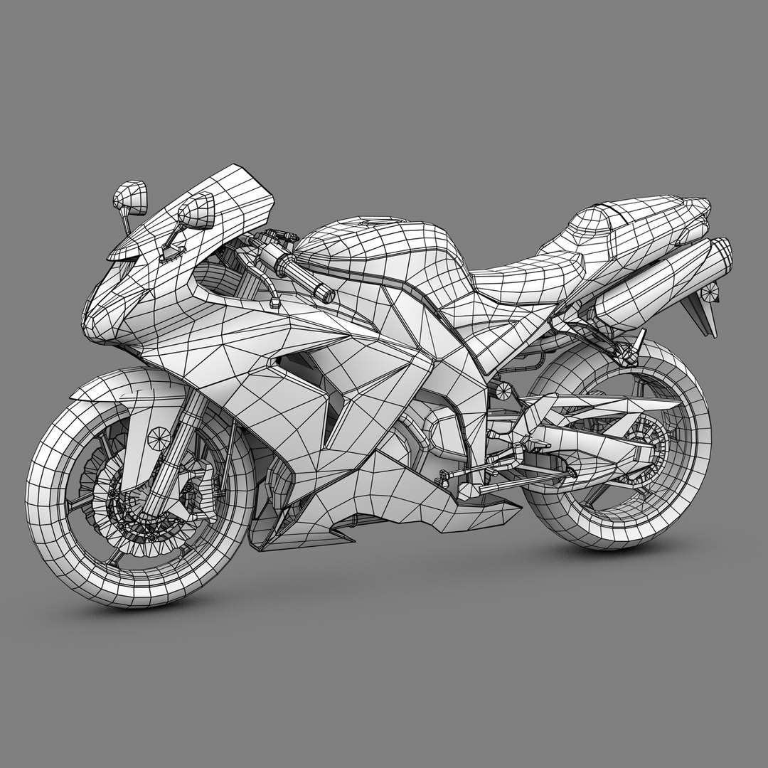 Kawasaki Ninja Sport Bike 3d Model