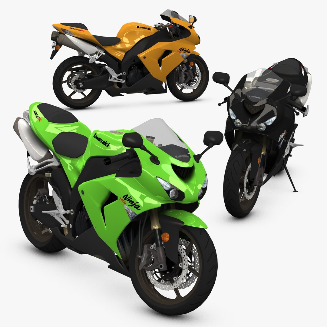 Kawasaki Ninja Sport Bike 3d Model