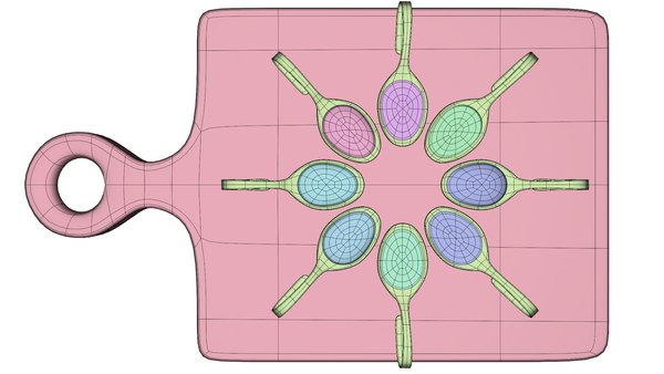 3D model curved spoons appetizer sauces - TurboSquid 1623449