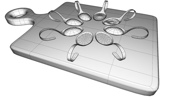 3D model curved spoons appetizer sauces - TurboSquid 1623449