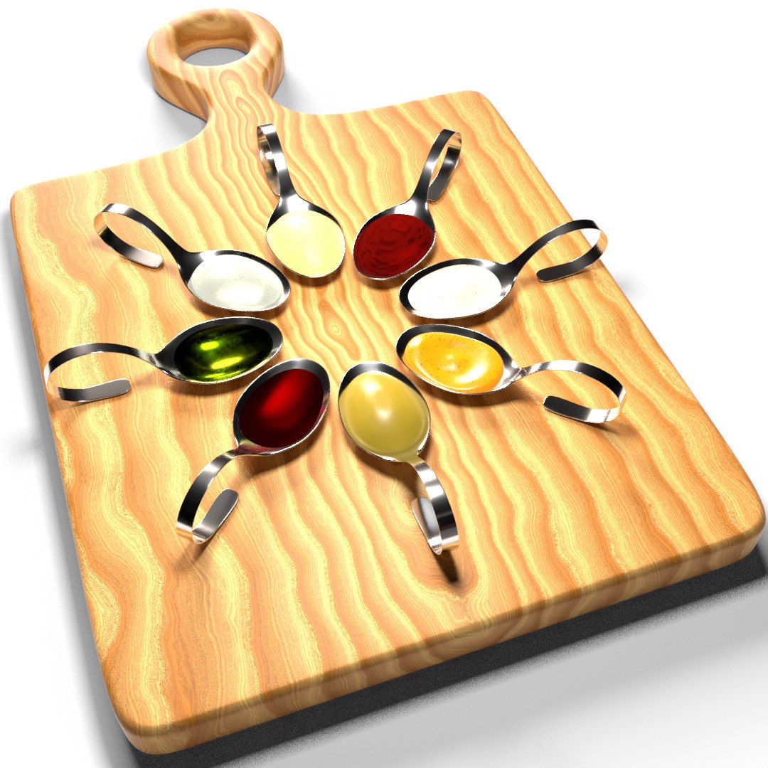 3D model curved spoons appetizer sauces - TurboSquid 1623449