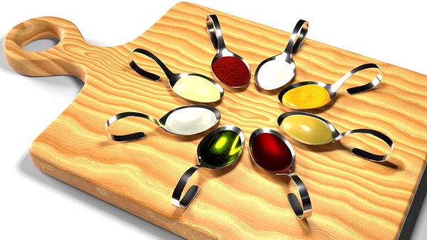 3D model curved spoons appetizer sauces - TurboSquid 1623449