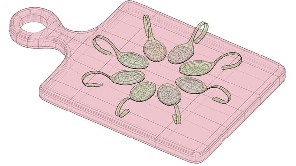3D model curved spoons appetizer sauces - TurboSquid 1623449