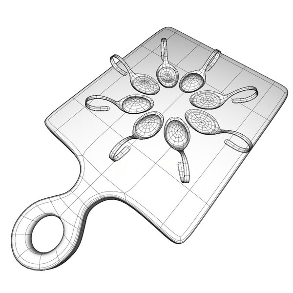 3D model curved spoons appetizer sauces - TurboSquid 1623449