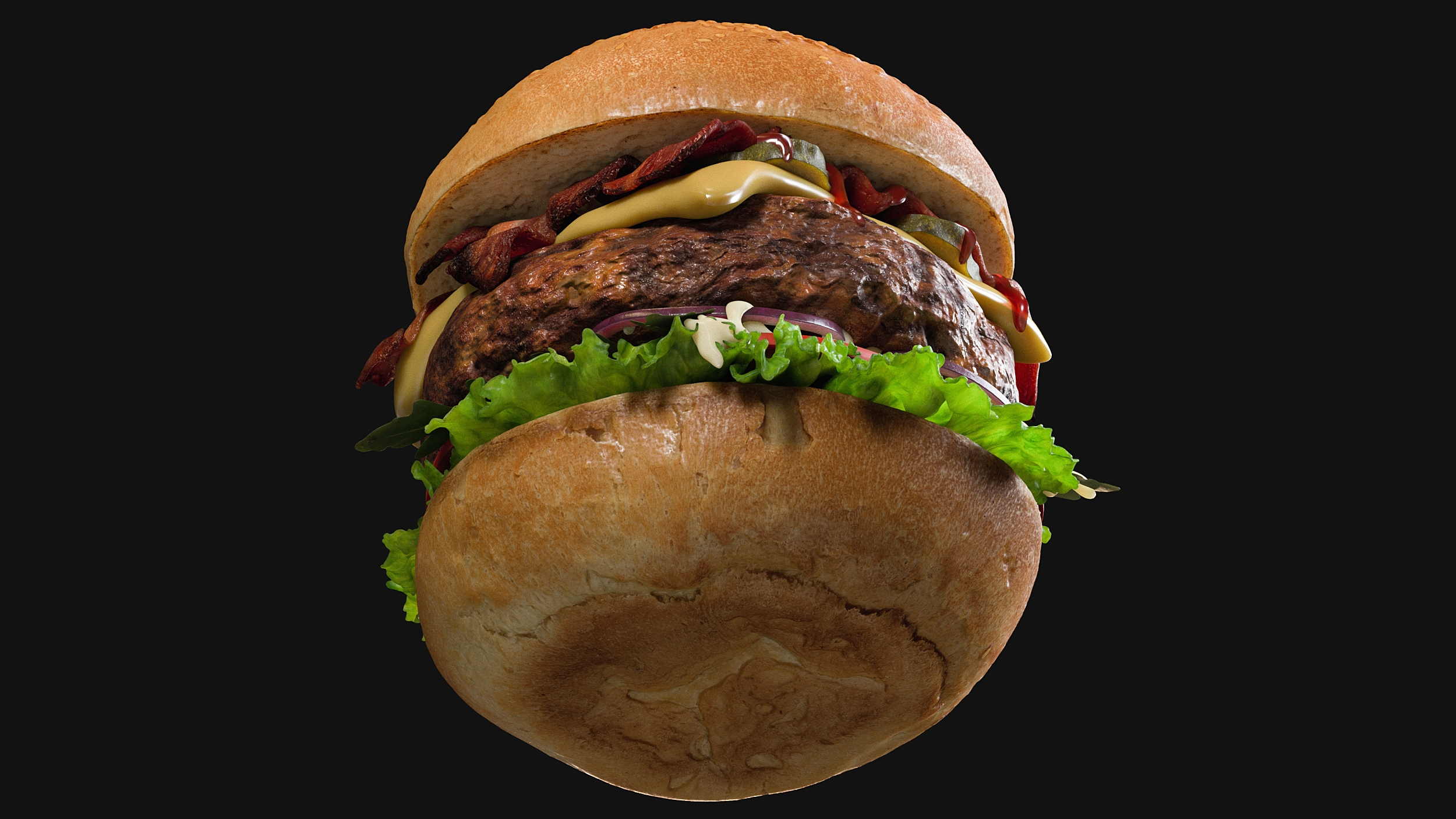 Realistic burger 3D - TurboSquid 1697373