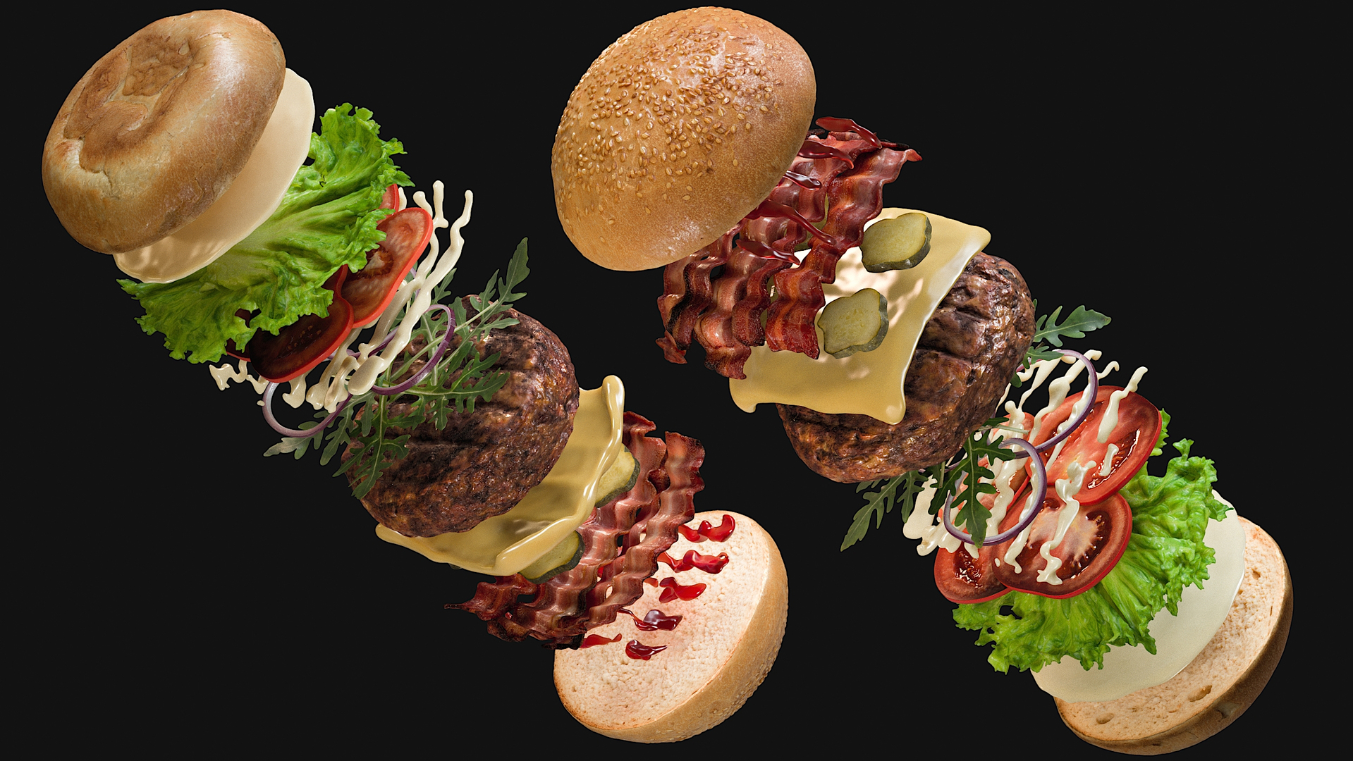 Realistic burger 3D - TurboSquid 1697373