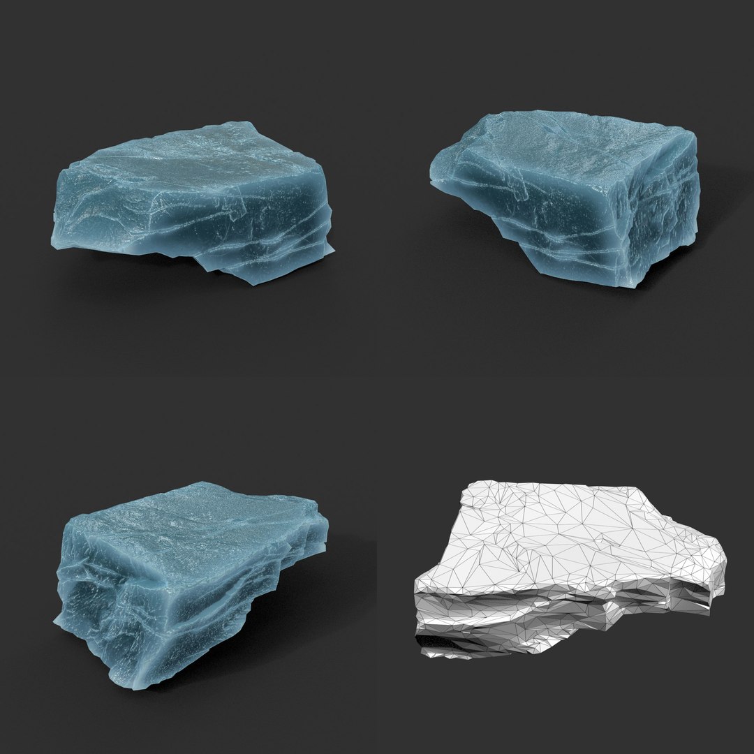 3D Model 12 Low Poly PBR Ice Block - TurboSquid 2163097