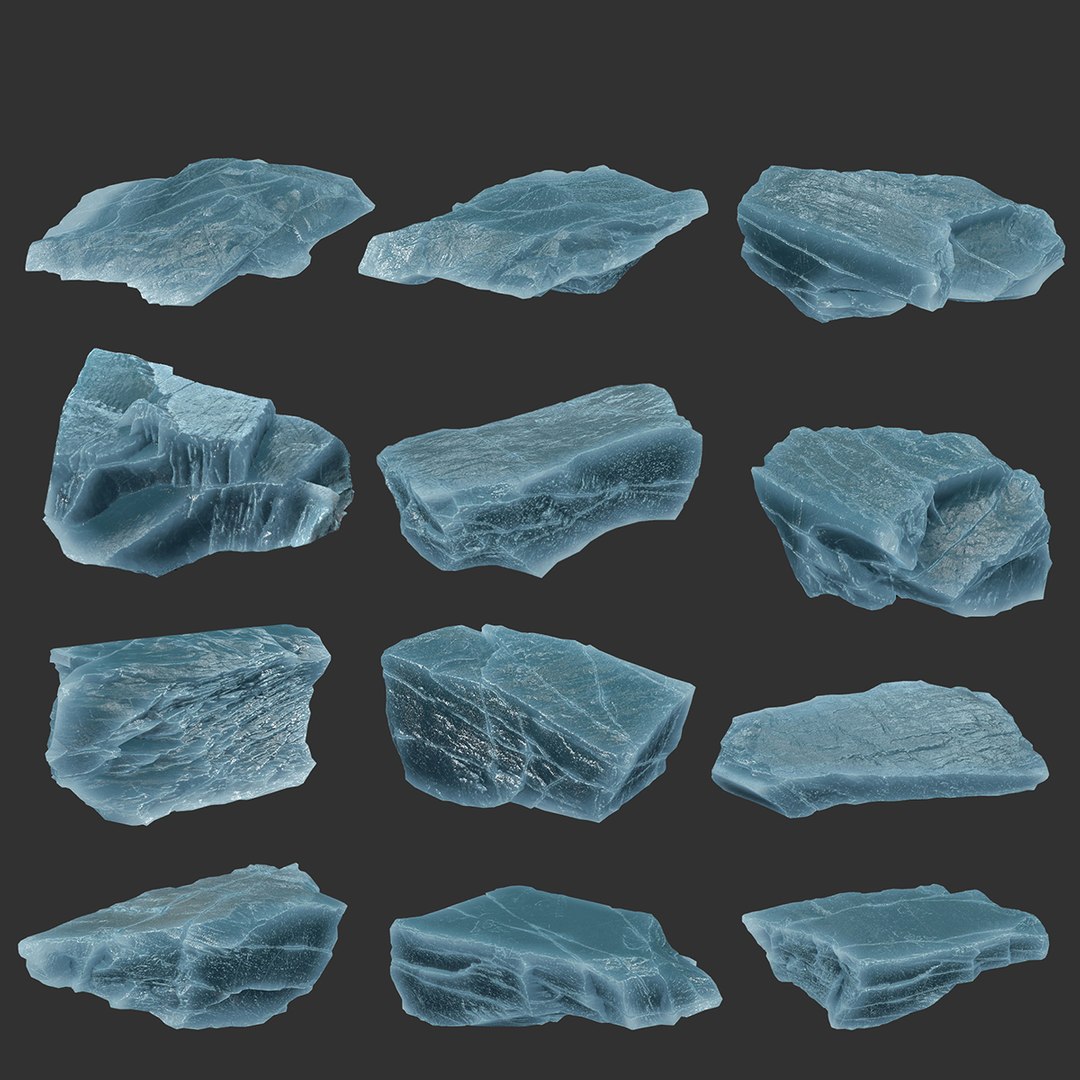 3D Model 12 Low Poly PBR Ice Block - TurboSquid 2163097