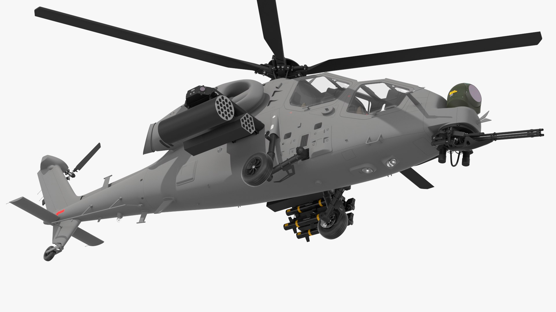 Combat Gray Helicopter Rigged model - TurboSquid 2136144