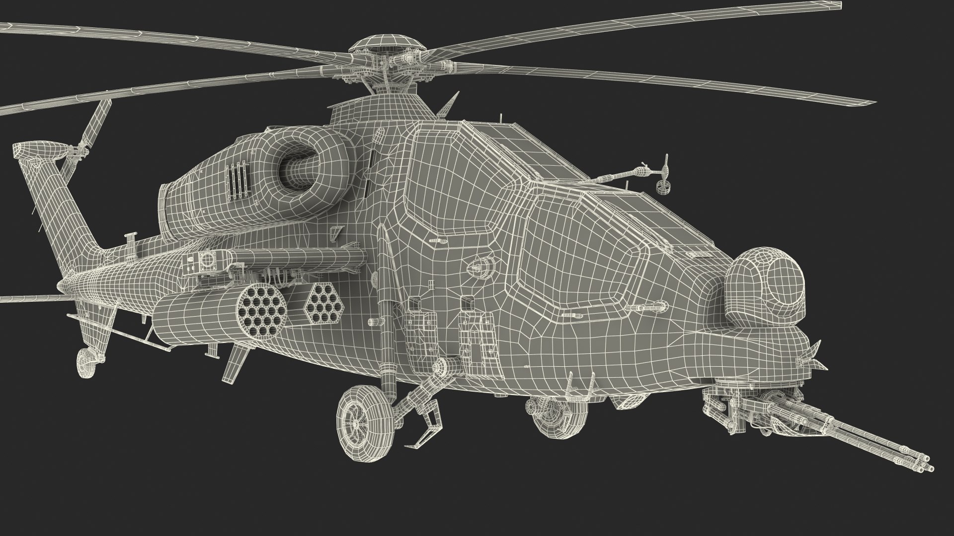Combat Gray Helicopter Rigged model - TurboSquid 2136144