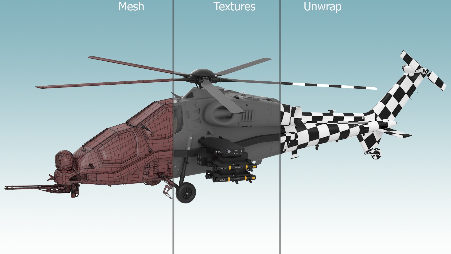 Combat Gray Helicopter Rigged model - TurboSquid 2136144