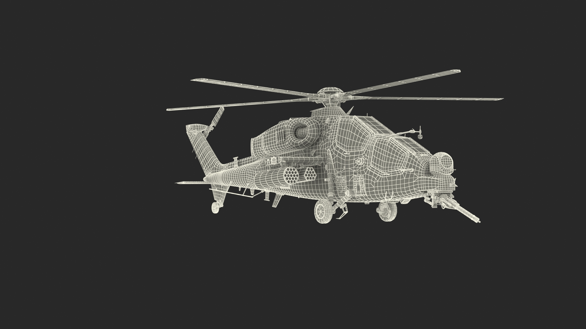 Combat Gray Helicopter Rigged Model - TurboSquid 2136144
