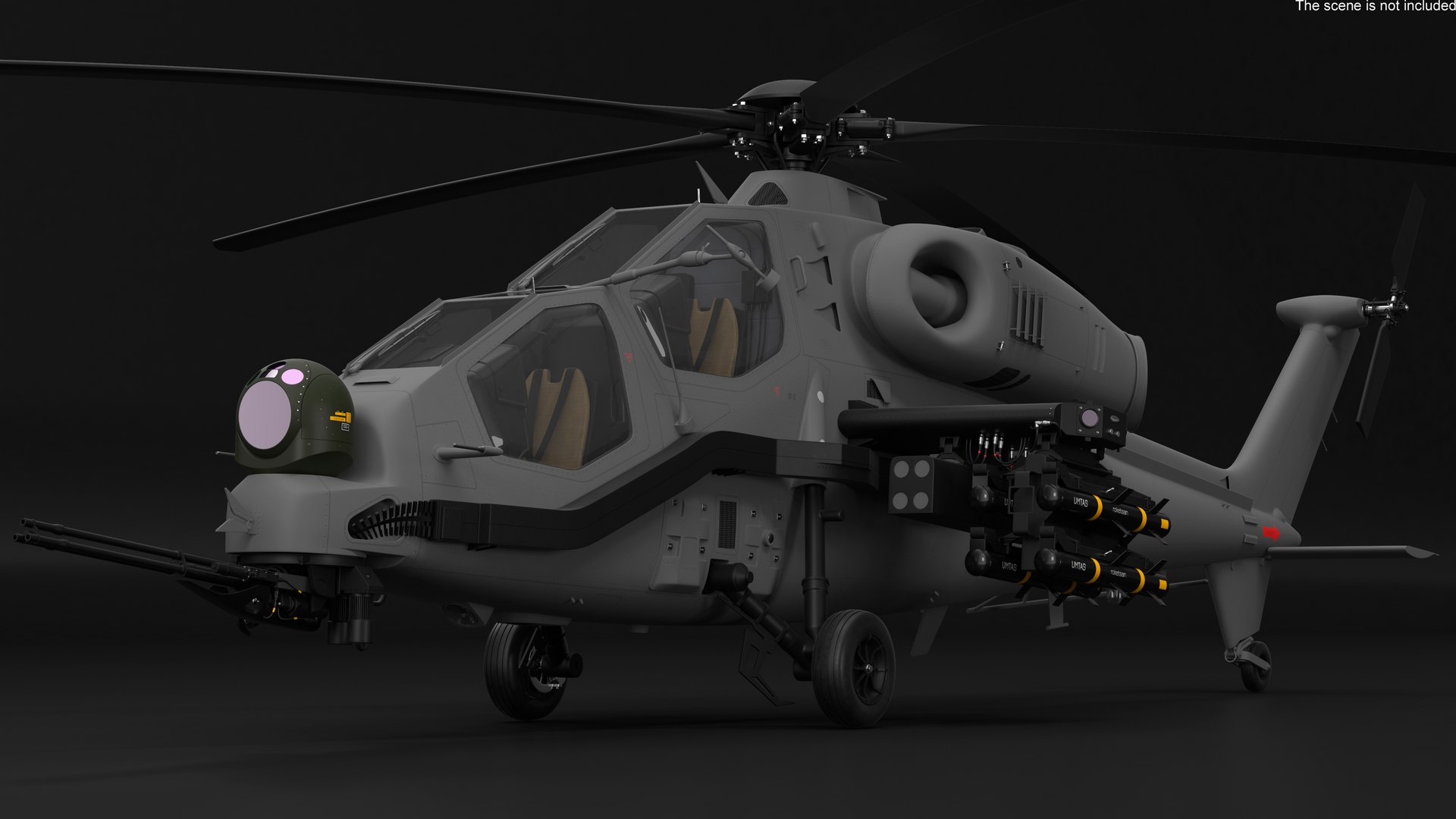 Combat Gray Helicopter Rigged Model - TurboSquid 2136144
